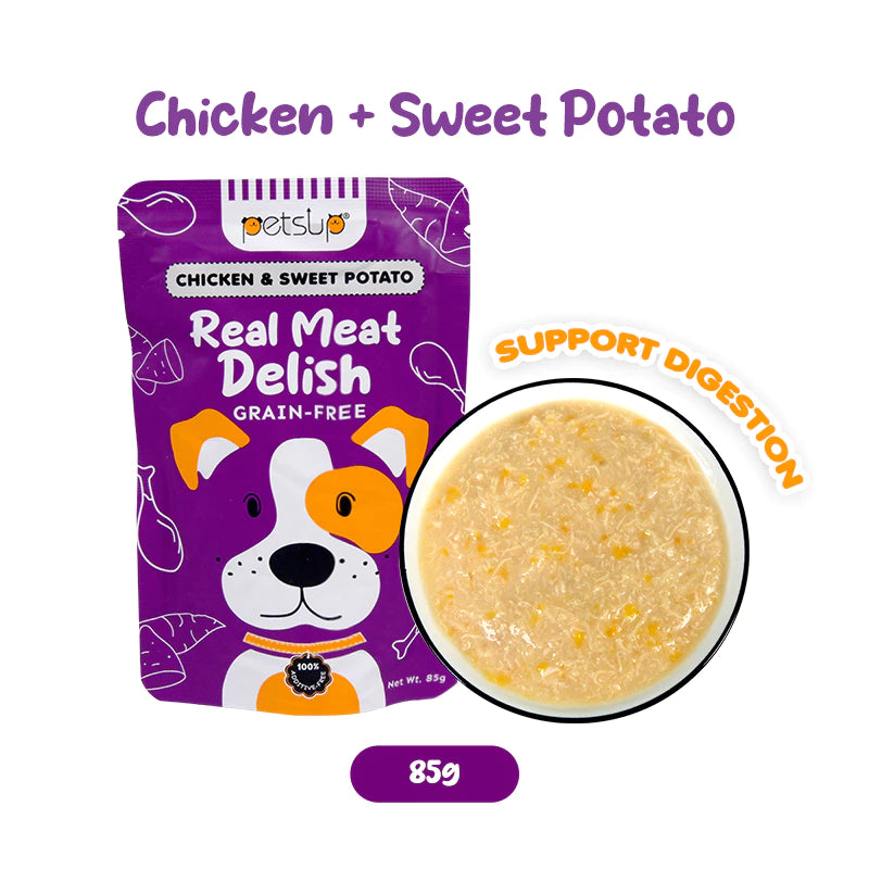 PETSUP REAL MEAT DELISH POUCHED DOG WET FOOD 85G – Pure Choice Pet Care